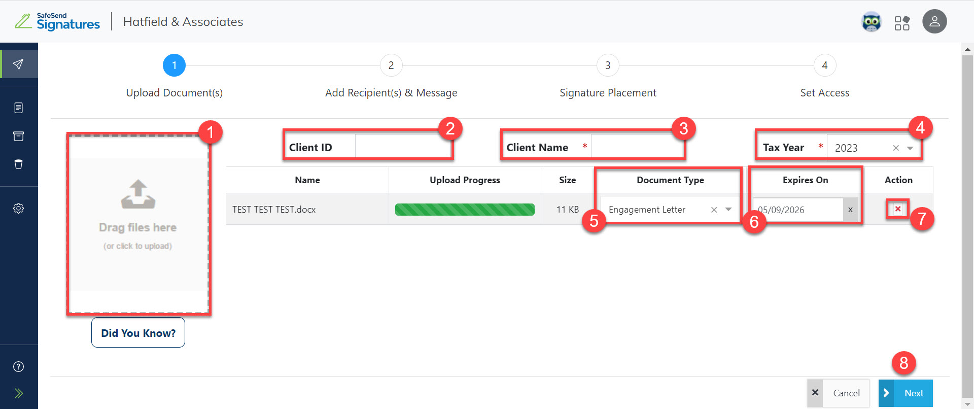 Send for Signature – SafeSend Signatures