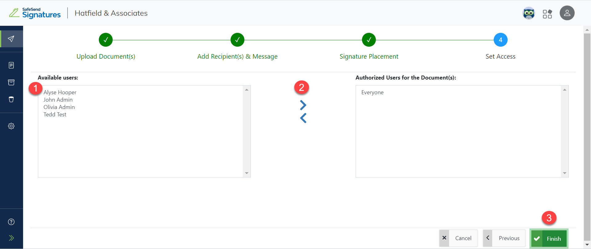 Send for Signature – SafeSend Signatures