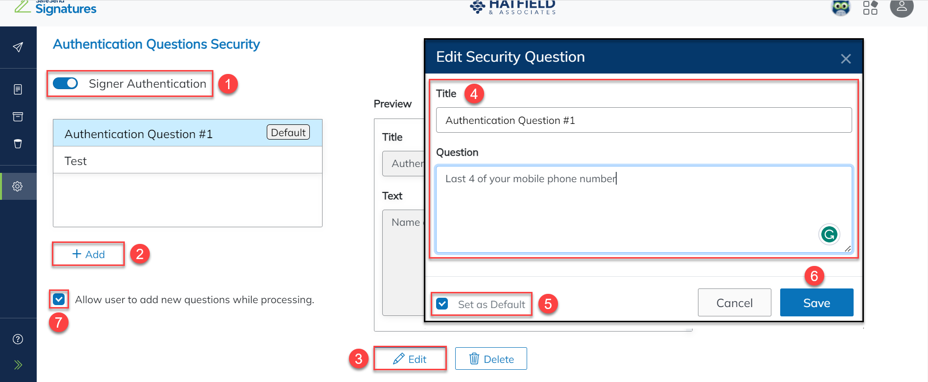 Signature Settings – SafeSend Signatures