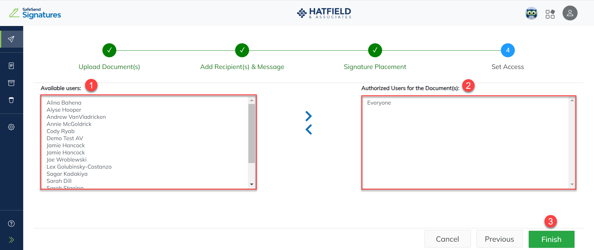 Send for Signature – SafeSend Signatures