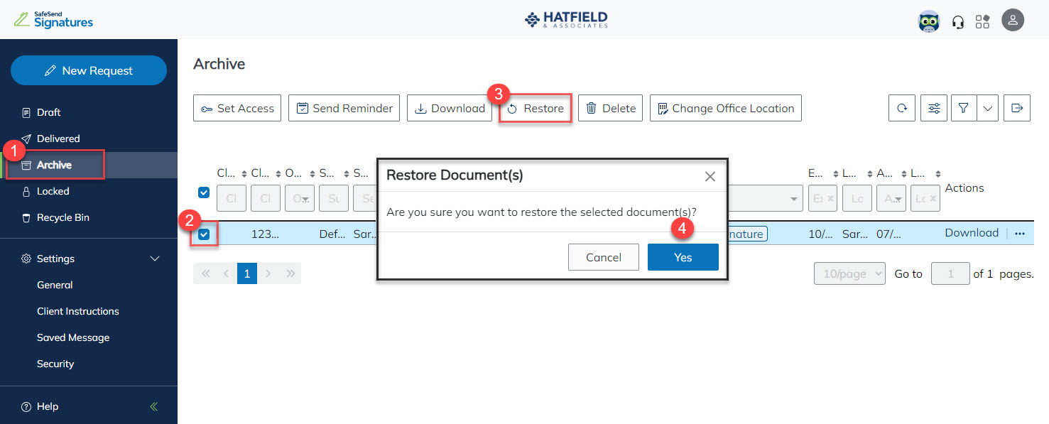 Delivered: Bulk Action Icons – SafeSend Signatures