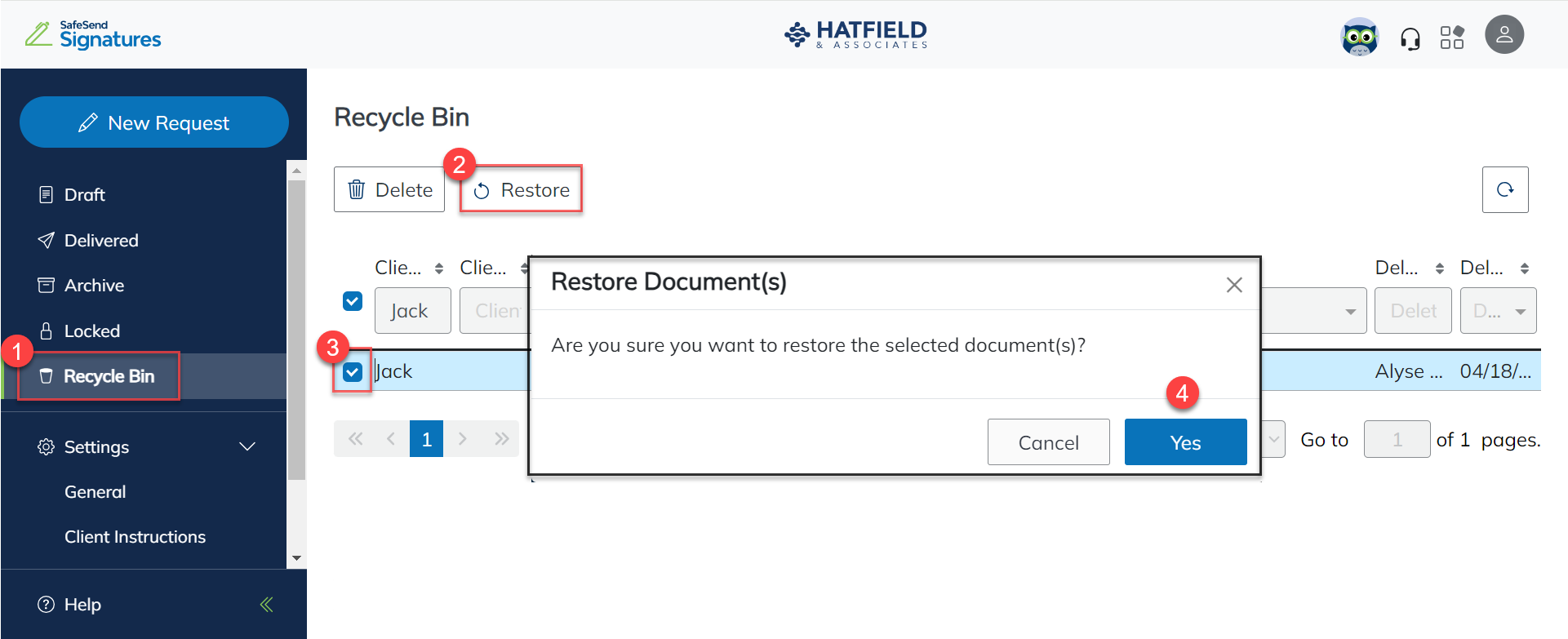Delivered: Bulk Action Icons – SafeSend Signatures