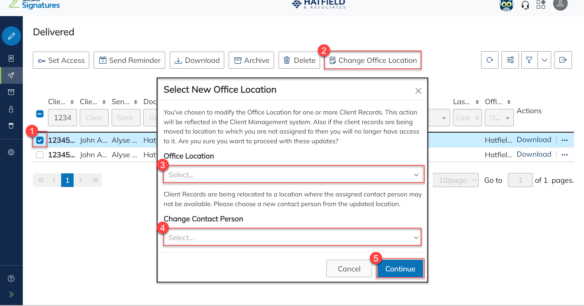 Delivered: Bulk Action Icons – SafeSend Signatures