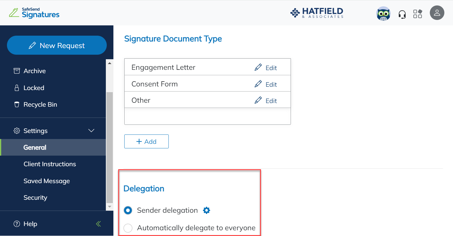 Signature Settings – SafeSend Signatures