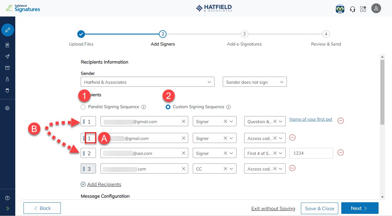 Send for Signature – SafeSend Signatures