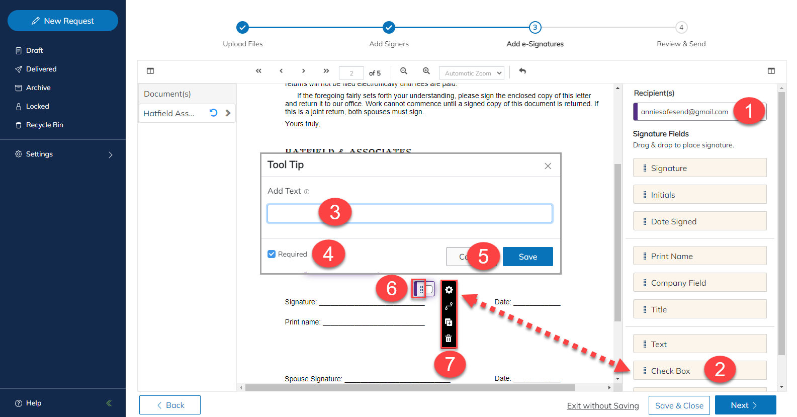 Additional Signature Controls – SafeSend Signatures